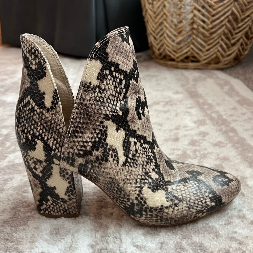 Steve Madden Snake Skin Booties - Snake Print Boots - Gem